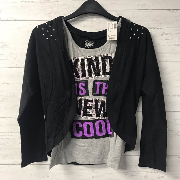 Justice | Shirts & Tops | Nwt Justice Cardigan Set Kind Is The New Cool | Poshmark